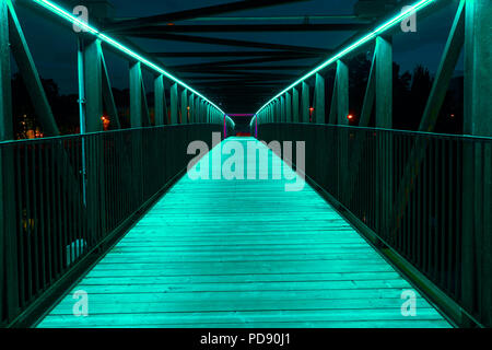 Grand River Pedestrian Bridge Cambridge Ontario Canada at night Stock ...
