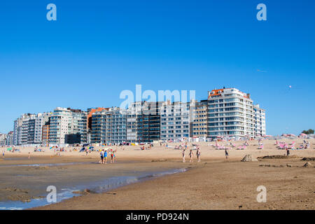view to town with promenade, Belgium, Knokke Stock Photo - Alamy