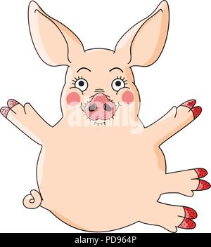 Creative greeting card with pink piggy Stock Vector Image & Art - Alamy
