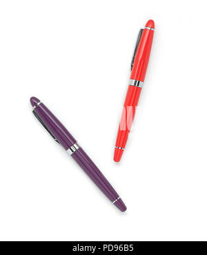 Orange ballpoint pen on white Stock Photo - Alamy