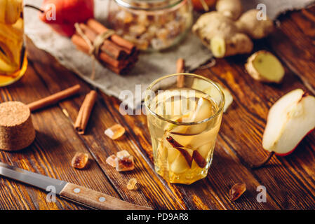 Glass of Water Infused with Pear, Cinnamon Stick, Ginger Root and Some ...