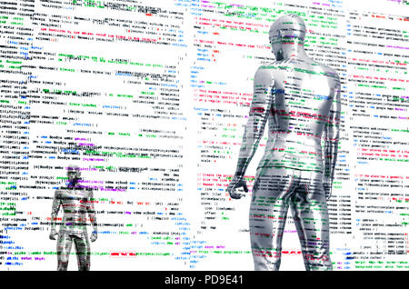 electronic man lstanding for computer screen. 3d illustration Stock ...