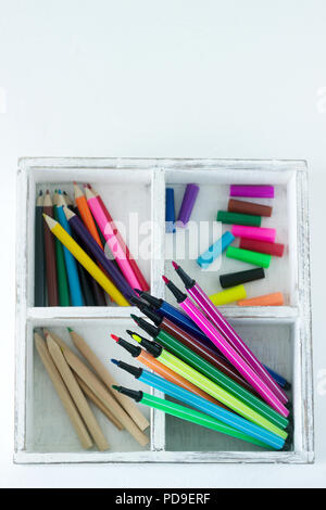 black boxs and pen on blue paper in strip Stock Photo - Alamy