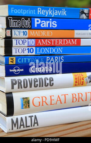Travel guide books for Europe Stock Photo - Alamy