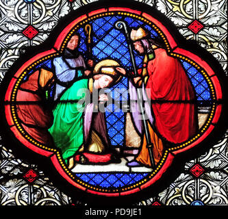 Stained glass window (of Bishop Remigius, appointed bishop by king ...
