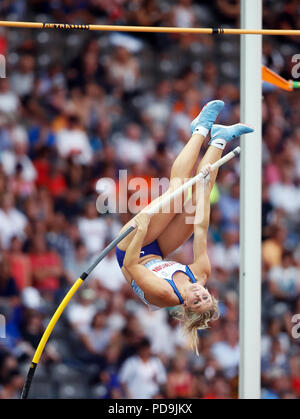 Great Britain's Molly Caudery competes in the Women's Pole Vault group ...