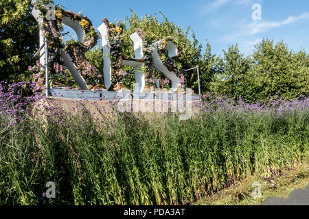 The letters RHS, initials of the Royal Horticultural Society filled ...