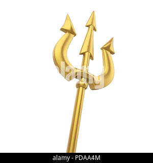 Golden Trident Isolated Stock Photo - Alamy
