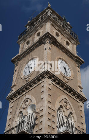 The Al-Jarina Mosque (the big mosque) and its clock tower, with modern ...