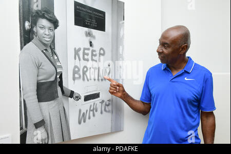 Neil Kenlock next to his photograph of Barbara Grey at Expectations ...