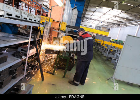 Minsk, Belarus - February 22, 2018: Bus production manufacture Stock ...