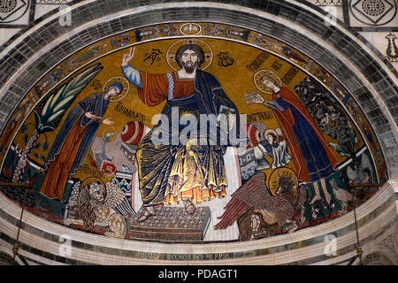 Christ in Majesty between St. Vitale and the Bishop Ecclesius. Mosaic ...