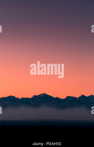 Sunset on italian Alps Mountain. Colorfull sky Stock Photo - Alamy