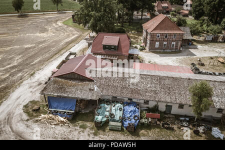 Aerial photo of old farm Stock Photo - Alamy
