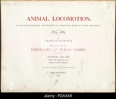 The title page of 'Animal Locomotion VII' from the Boston Public ...