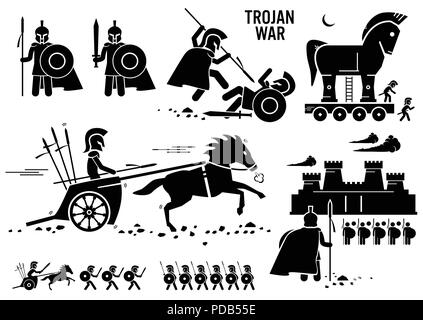 Ancient Greece Mythology History Icons Set Vector Stock Vector Image ...