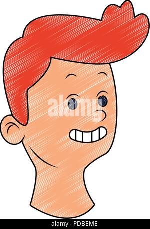 Young man face happy scribble Stock Vector Image & Art - Alamy