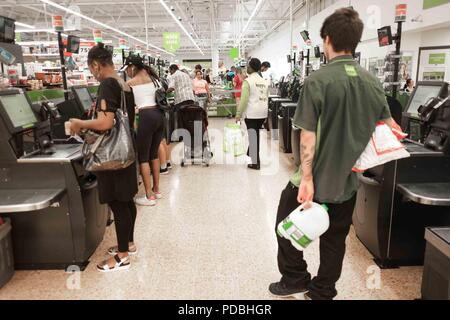 Asda self service tills Stock Photo - Alamy