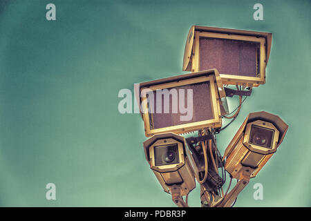 cameras of electronic surveillance system supervise the entrances to ...