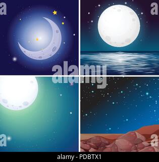 Set of space scenes illustration Stock Vector Image & Art - Alamy