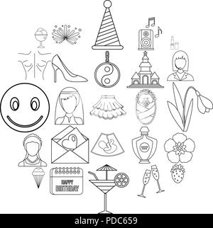 High spirits icons set, outline style Stock Vector Image & Art - Alamy