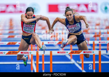 Berlin, Germany. August 8, 2018: Laura Valette of Â France and Anamaria ...
