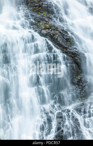 Closeup of waterfalls on the Richardson Highway in Keystone Canyon in ...