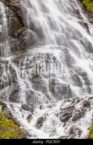 Closeup of waterfalls on the Richardson Highway in Keystone Canyon in ...