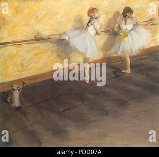 'Two Dancers at the Bar' by Edgar Degas depicts two ballet dancers at ...