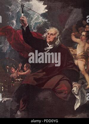Benjamin Franklin with Lightning Rod 1805 Stock Photo - Alamy