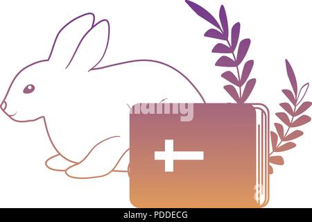 bible and cute rabbit over white background, vector illustration Stock ...