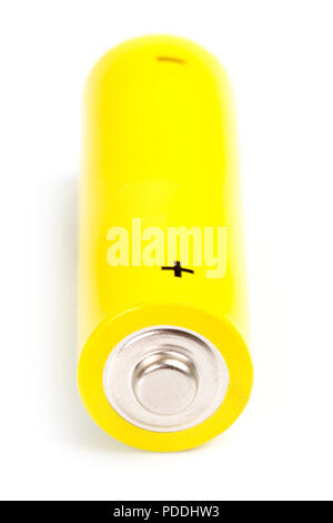 yellow alkaline battery isolated on white background Stock Photo - Alamy