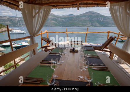 BOWA restaurant on the island of Sipan, Elafiti Islands, near Dubrovnik ...