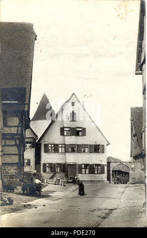 Dinkelsbuhl town Bavaria, Germany streets and roof tops drone aerial ...