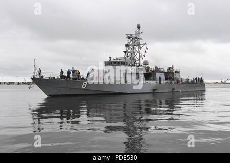 The U.S. Navy Cyclone-class coastal patrol ship USS Sirocco patrols ...