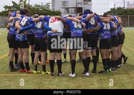 YOMITAN, OKINAWA, Japan— Players from the Okinawa Women’s team pose for ...