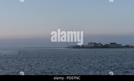 Saybrook Point and Lynde Point lighthouse at sunrise, Connecticut Stock ...