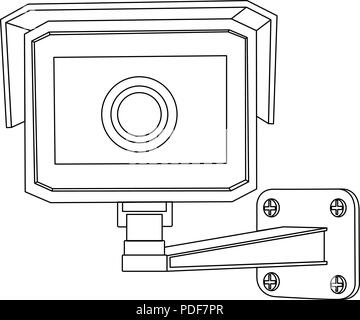 CCTV security camera. Front view. Outline drawing Stock Vector Image ...