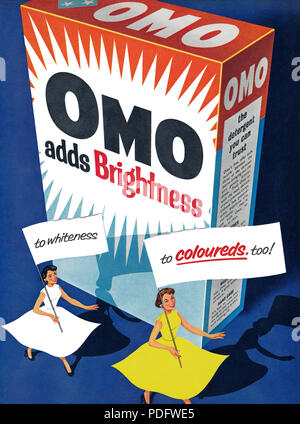 1957 British advertisement for Omo soap powder Stock Photo - Alamy