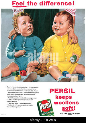 Persil washing powder soap vintage advertisement advert with children ...