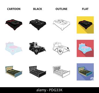 Different beds cartoon,outline icons in set collection for design ...
