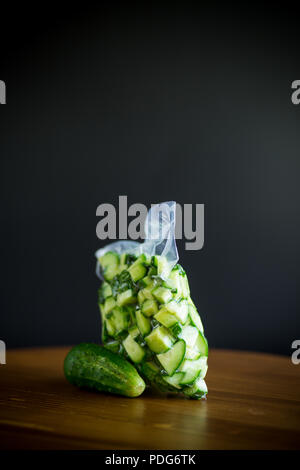 fresh sliced cucumbers in a vacuum package Stock Photo - Alamy