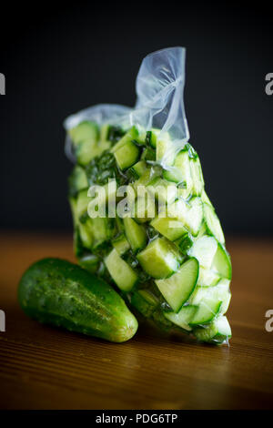 fresh sliced cucumbers in a vacuum package Stock Photo - Alamy
