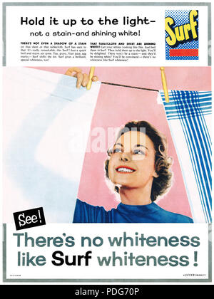 Surf Washing powder vintage advertising 1955 Stock Photo - Alamy