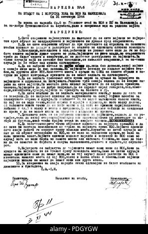 Naredba od Stabot na prvata korpusna zona za povedenie Stock Photo - Alamy