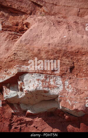 Red Sea Cliffs of Triassic Helsby Sandstone Formation, at Sidmouth ...