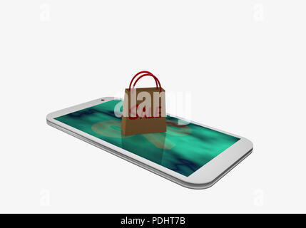 3d rendering of shopping bag and text made in italy Stock Photo - Alamy