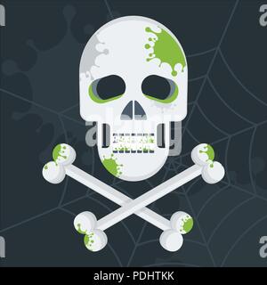 Bald, dirty and rotten human skull and bones Stock Vector Image & Art ...