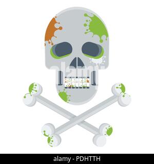 Bald, dirty and rotten human skull and bones Stock Vector Image & Art ...