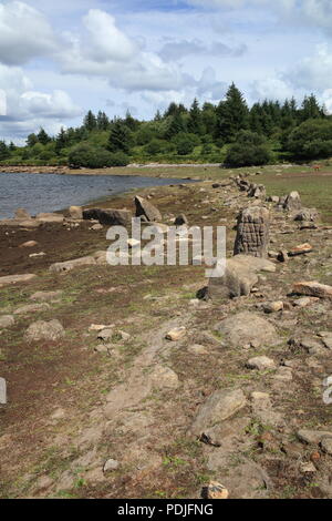 Fernworthy reservoir prehistoric hut circles, exposed by drought ...